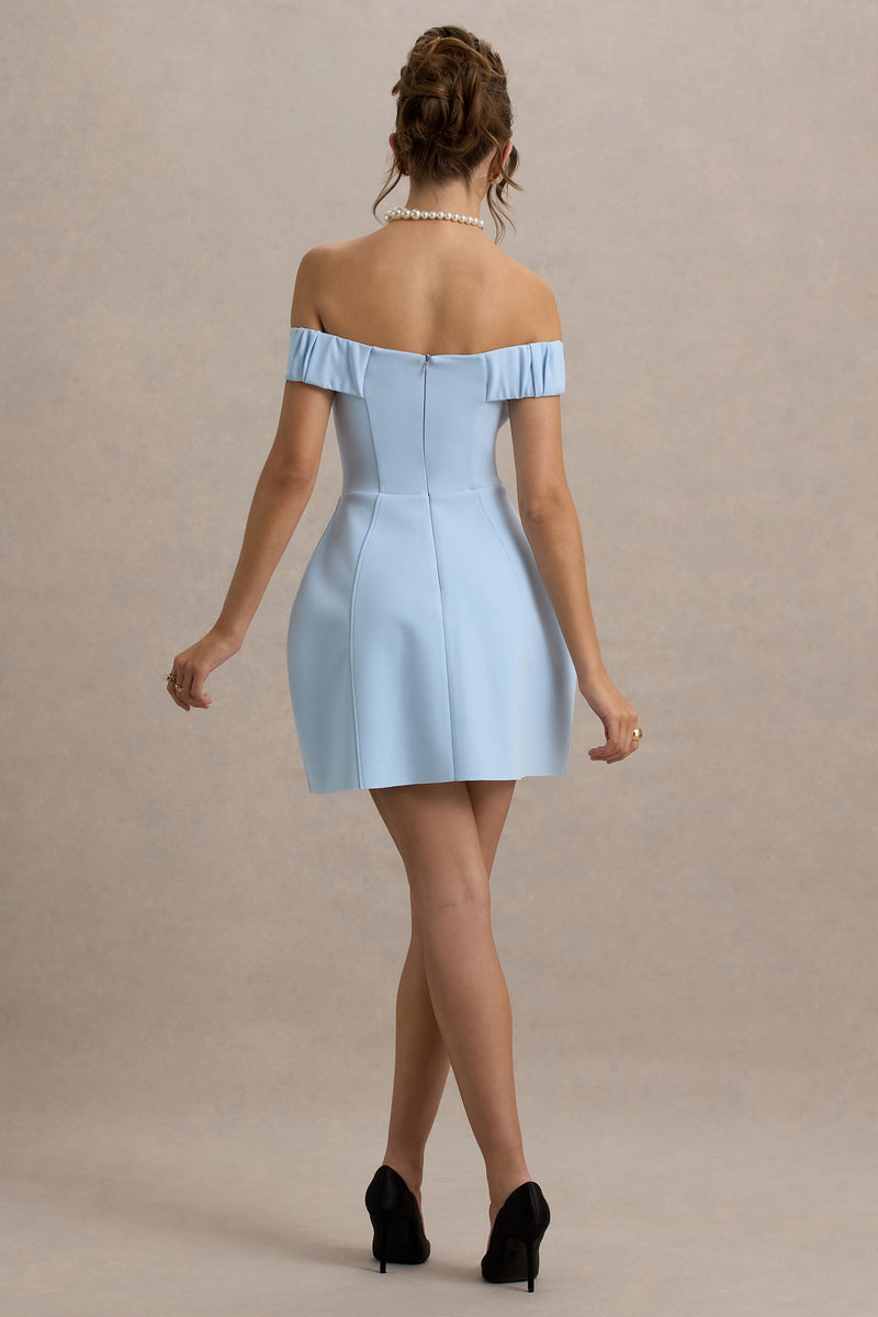 Lavender Powder Blue Sweetheart Mini Dress With Bow Detail – Club L ...