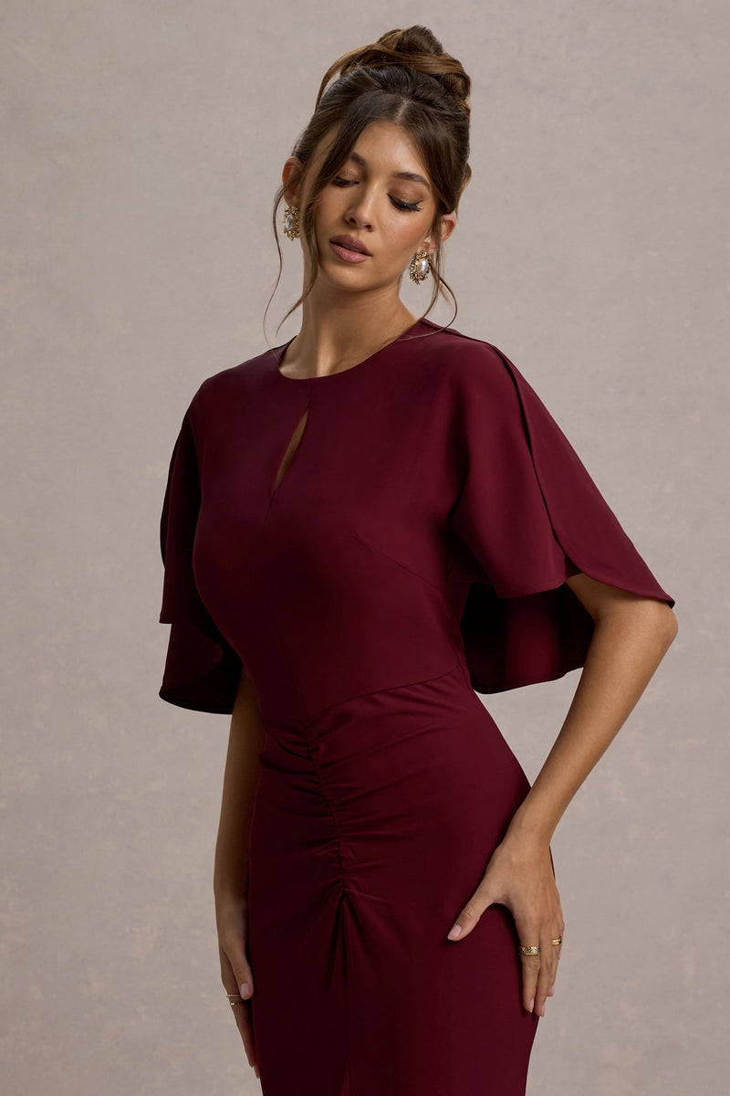 Allison Berry High-Neck Maxi Dress With Cape – Club L London - SA