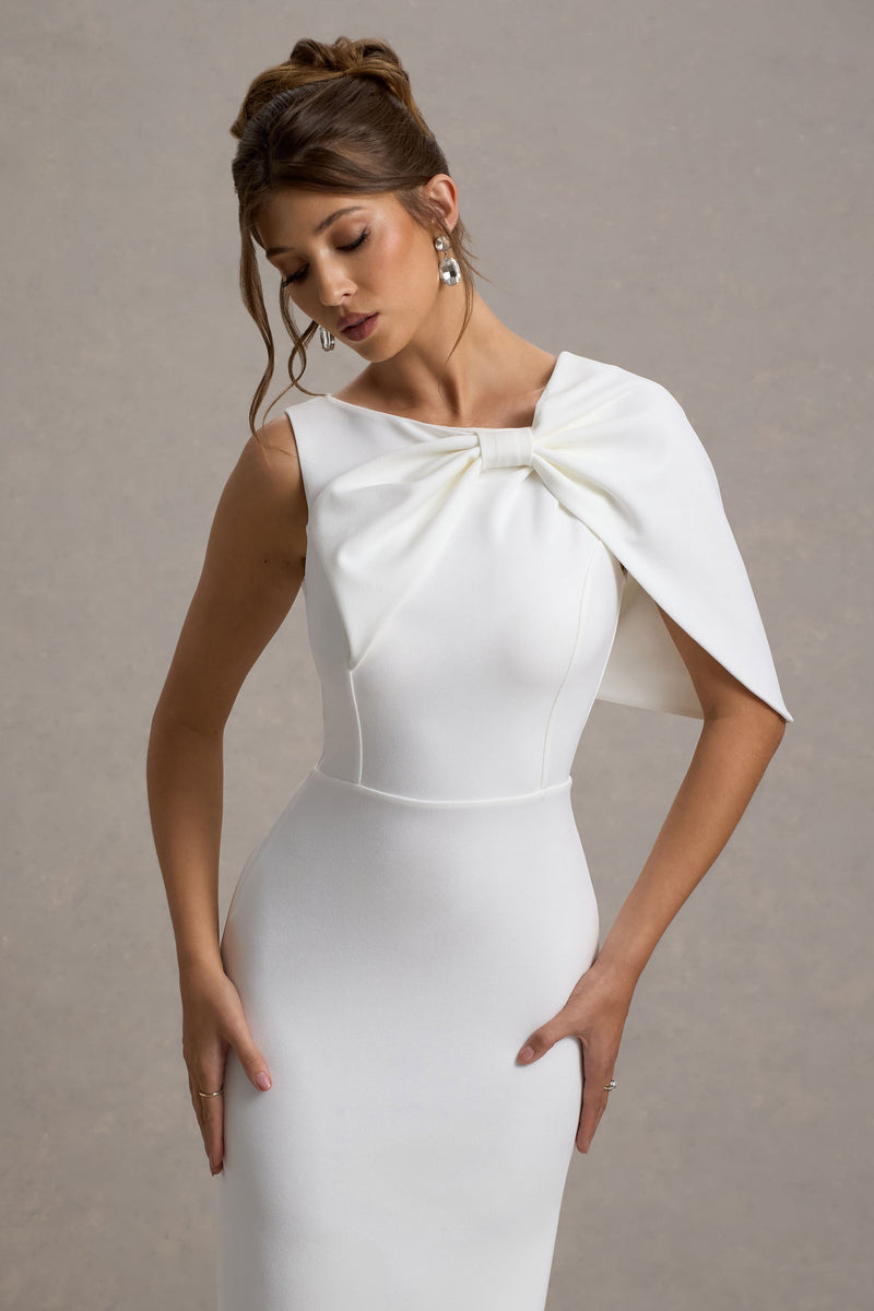 Jamela White One-Sleeve Maxi Dress – Club L London - SA
